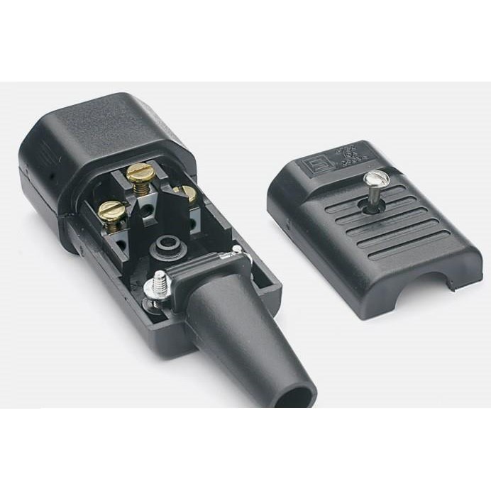 AC IEC C14 Male / Female Socket Connector Plug Re-wireable Cable ...