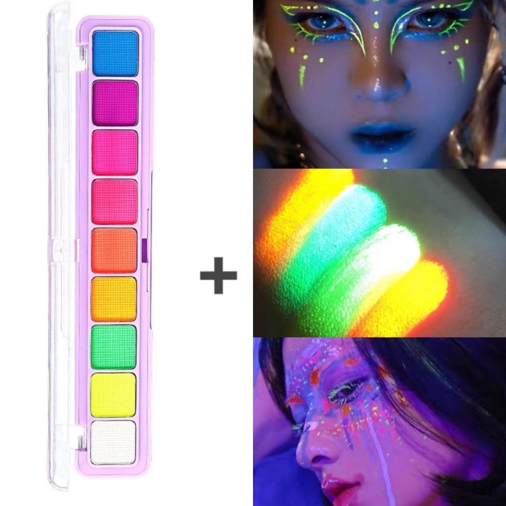 9-color fluorescent water-soluble face paint body paint pigment park ...