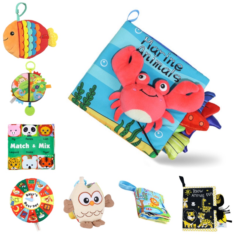 Soft Baby Books 3D Touch Feel High Contrast Cloth Book Sensory Early ...