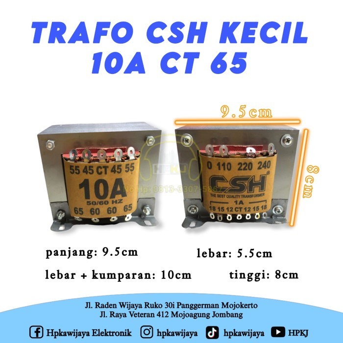Transformer TRANSFORMER CSH 10A CT 65 Small 10 AMPERE 10AH 65V 65volt ...