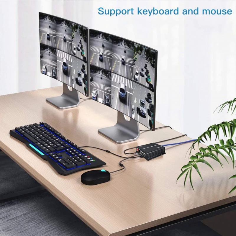 300M HDMI KVM Extender over IP Rj45 Cat5e/6 1080P HDMI USB Ethernet ...