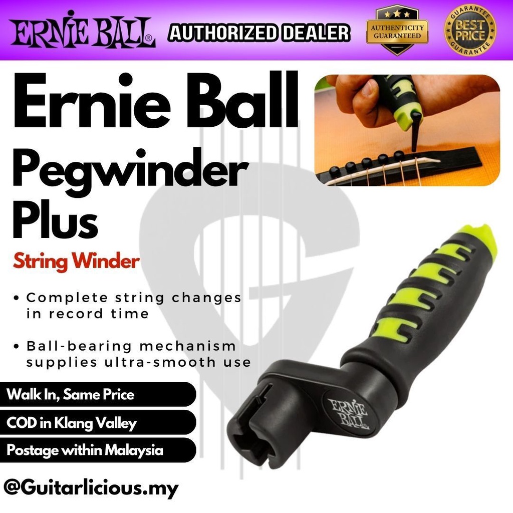 Ernie Ball Pegwinder Plus String Winder to change strings ( EB-9604 ...