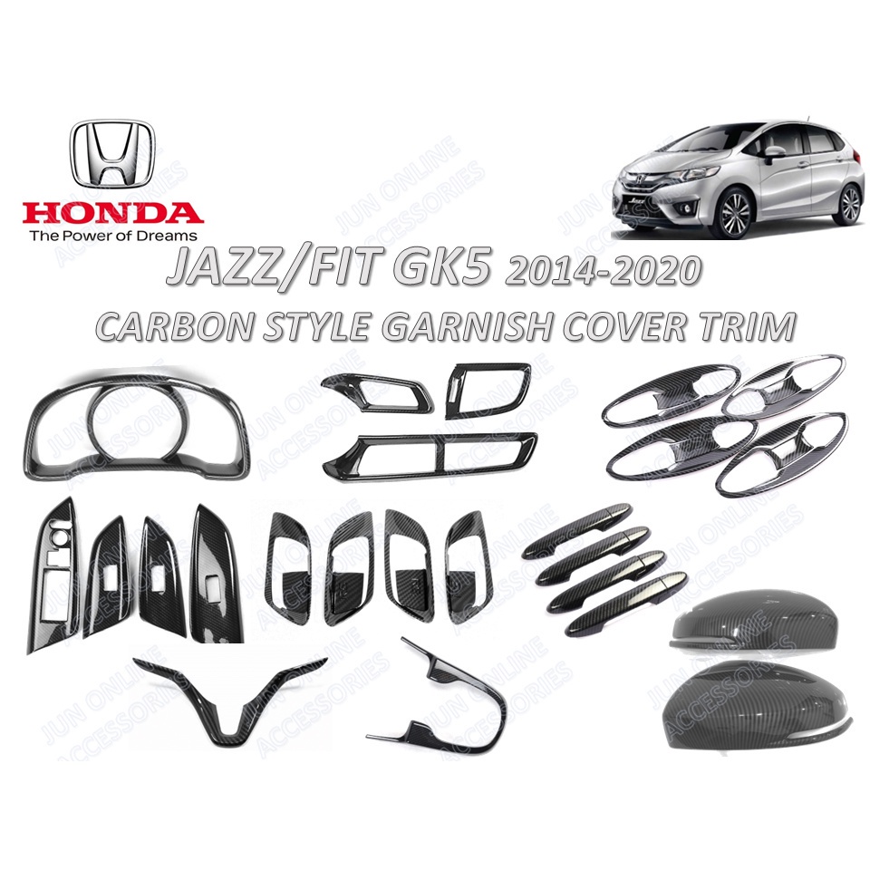 Honda Jazz GK5 2014-2020 Carbon Garnish Trim Interior Cover Trim Carbon ...