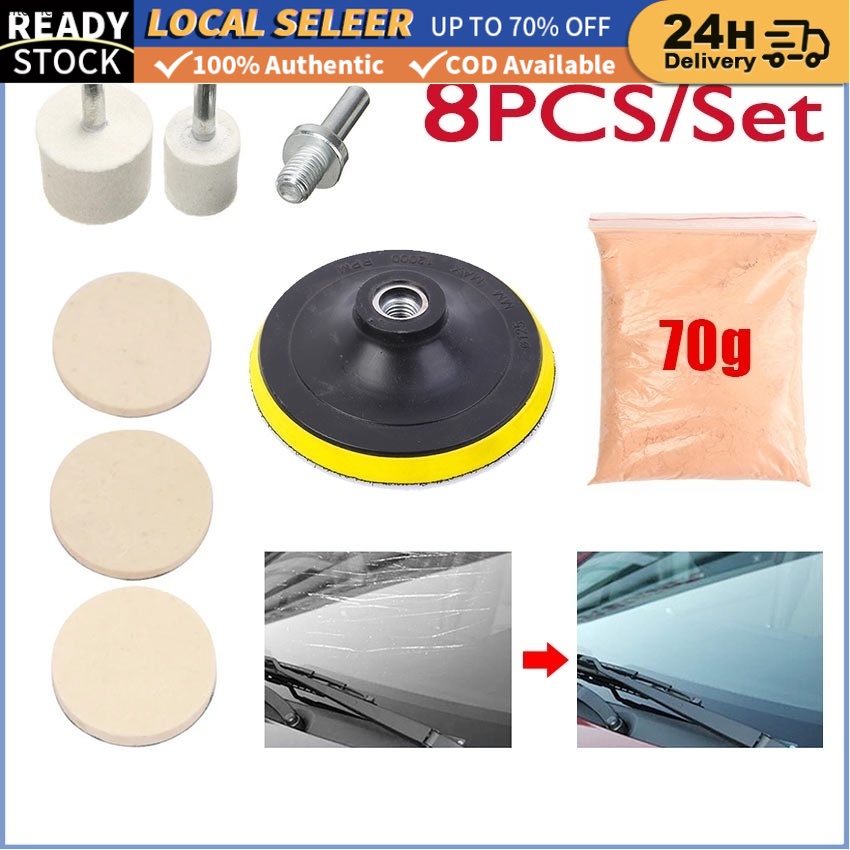 Cerium Oxide glass scratch polishing repair kit of 8 pieces | Shopee ...