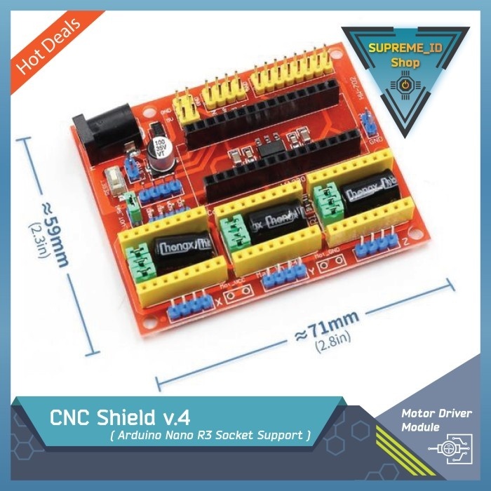 Cnc Shield V 4 3d Printer Grbl Open Source Stepper Motor Driver