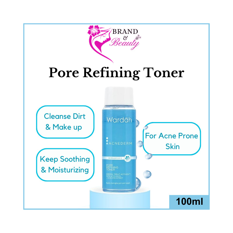 Wardah Acnederm Pore Refining Toner I Dermatreat Actives I Hazel & Aloe ...