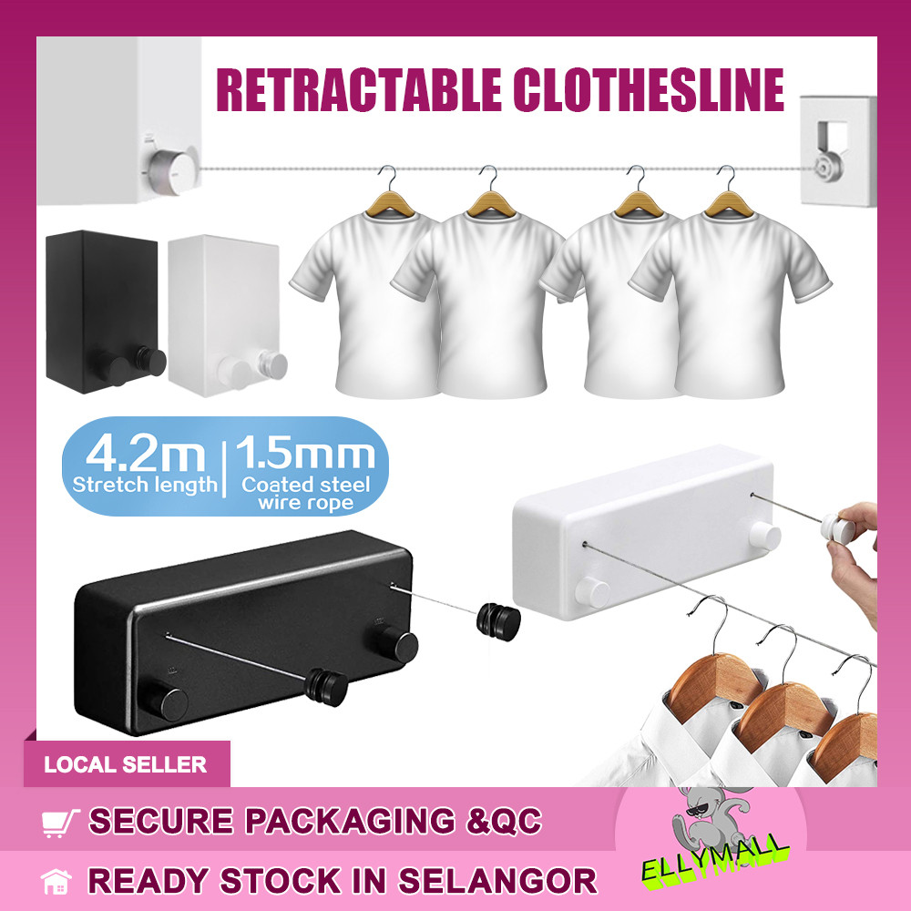 NEW Telescopic Invisible Clothesline With Stainless Steel Wire/Balcony ...