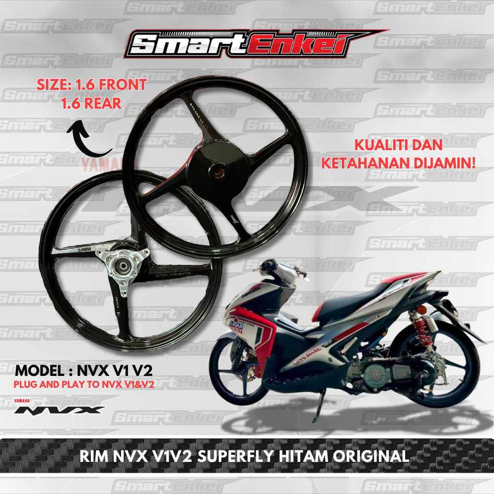 RIM NVX V1 V2 4 BATANG SUPERFLY HITAM ORIGINAL PNP NVX V1/V2 | Shopee ...