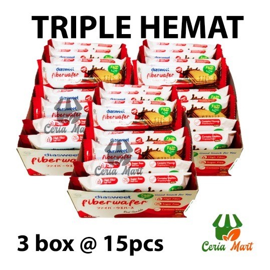 Fiber Wafer Chocolate Sugar Free Diet Diabetes PACKAGE OF 3 BOXES ...
