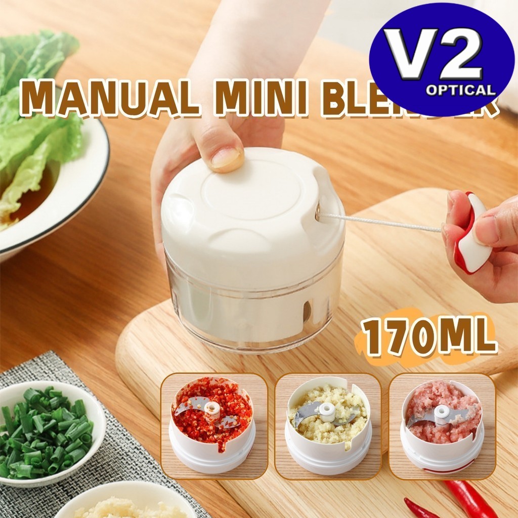 Hand Pull Mini Blender Garlic Speedy Chopper Manual Food Processor ...