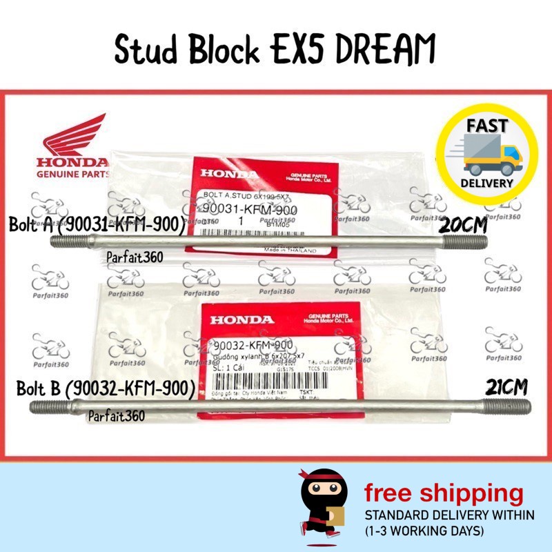HONDA EX5 DREAM Bolt Stud A & B Block Engine Long Short / Tiang Blok Enjin Panjang Pendek ...