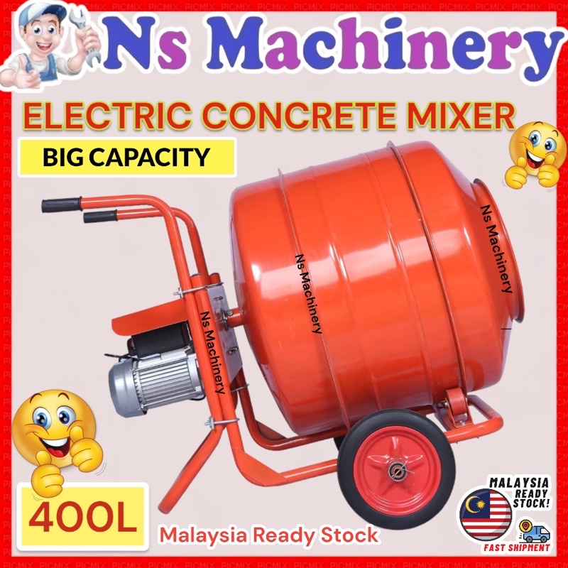 Electric Cement Mixer 400L Mesin Bancuh Simen Concrete Mixer Mesin ...