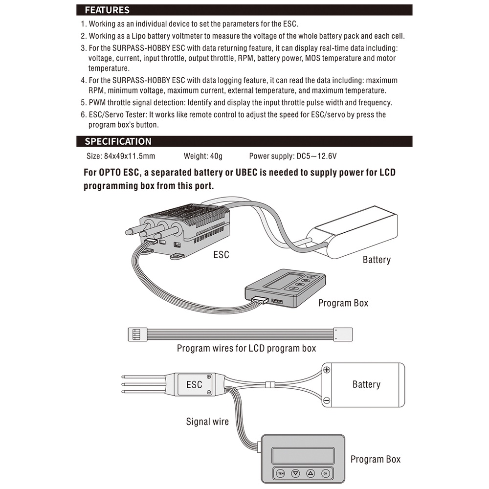 SURPASS HOBBY 2-6S 32-bit Brushless ESC RC Brushless ESC Speed Controller 20A 30A 40A 50A 60A ...