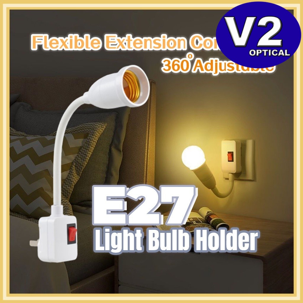 E27 Light Bulb Holder Bendable Flexible Rod Lamp Screw Socket In-line ...