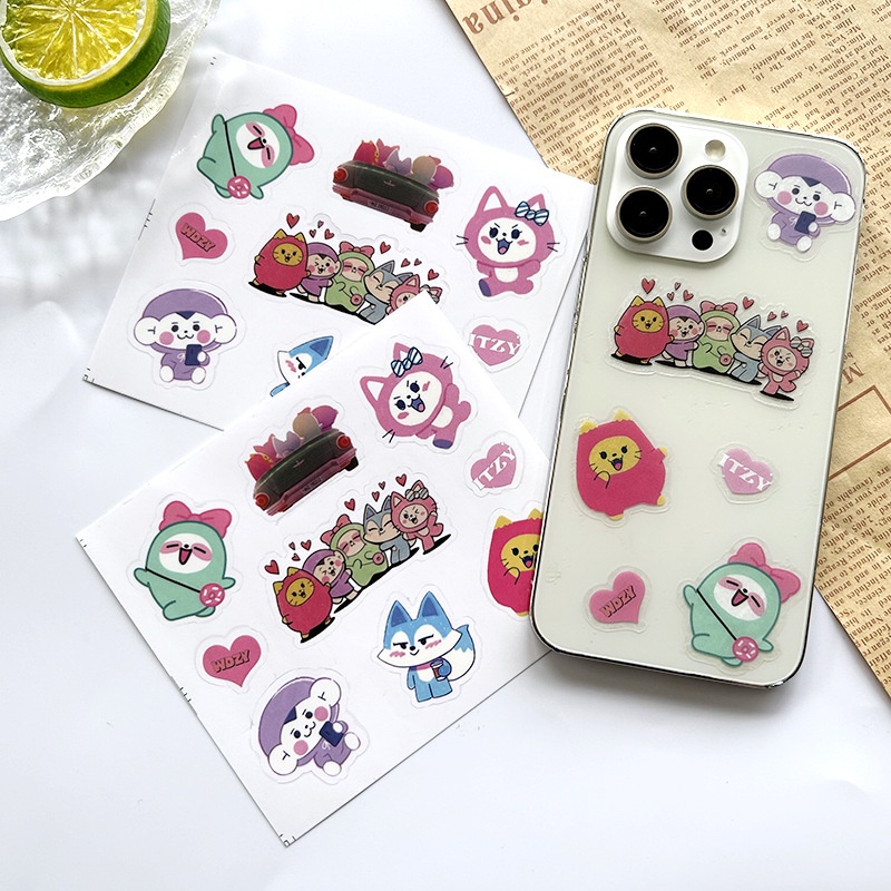 Kpop ITZY WDZY Sticker Cartoon Transparent PVC Waterproof Stickers ...