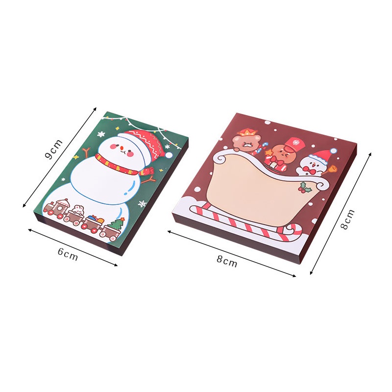 50 Sheets Cartoon Christmas Sticky Notes Student Message Notes Study ...