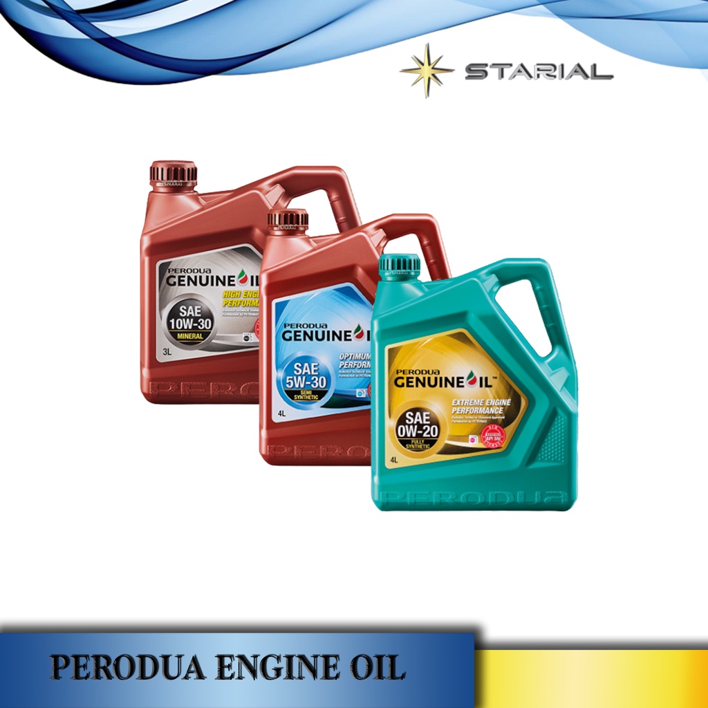 GENUINE PERODUA ENGINE OIL SAE - Fully Synthetic 0W20 - 4L / Semi ...
