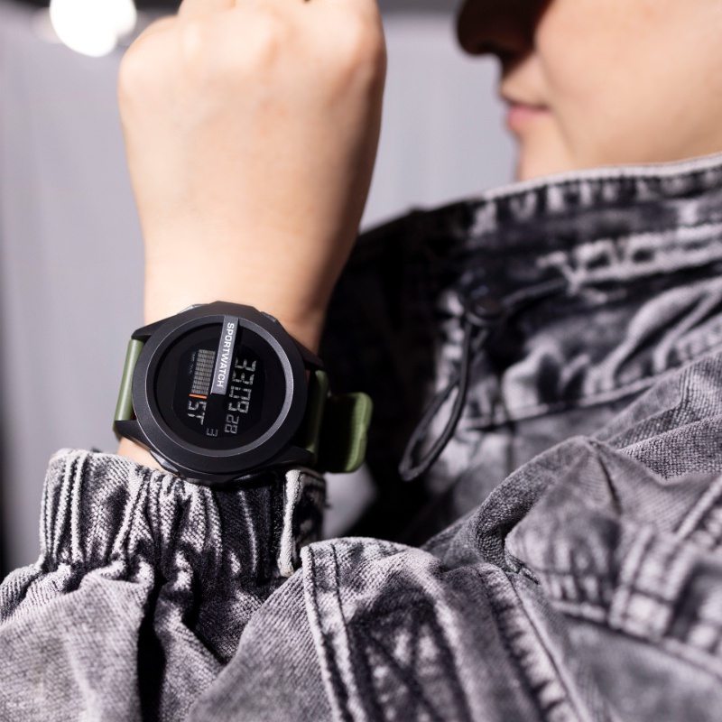 New Men's Black Technology Electronic Quartz Watches Multi-function ...
