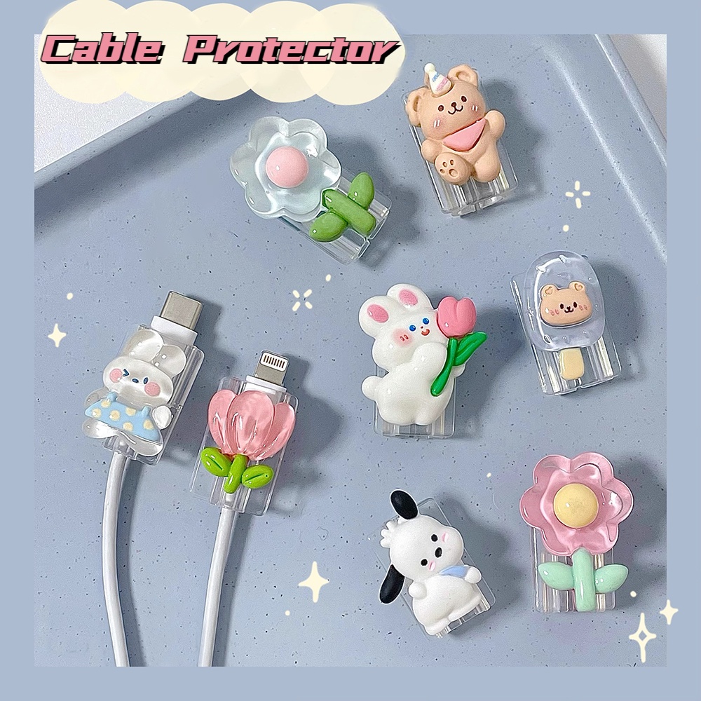 Cute Animal Cable Protector for USB Charger Cable Cord Apple/Type C 3D ...