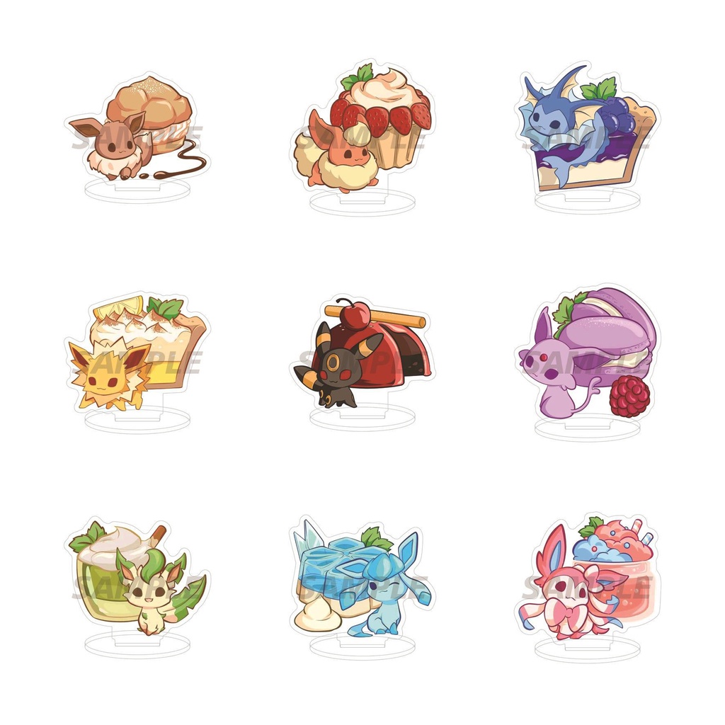 Pokemon Eevee Acrylic Stand Double-sided Transparent Vaporeon Student ...