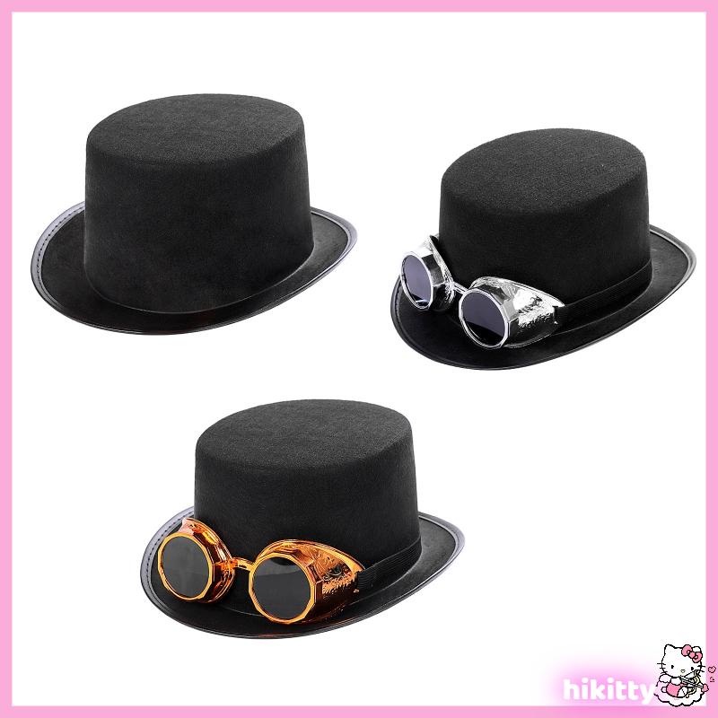 HIK Steampunk Top Hat Halloween Top Hat Top Hat Black Jazz Hat ...