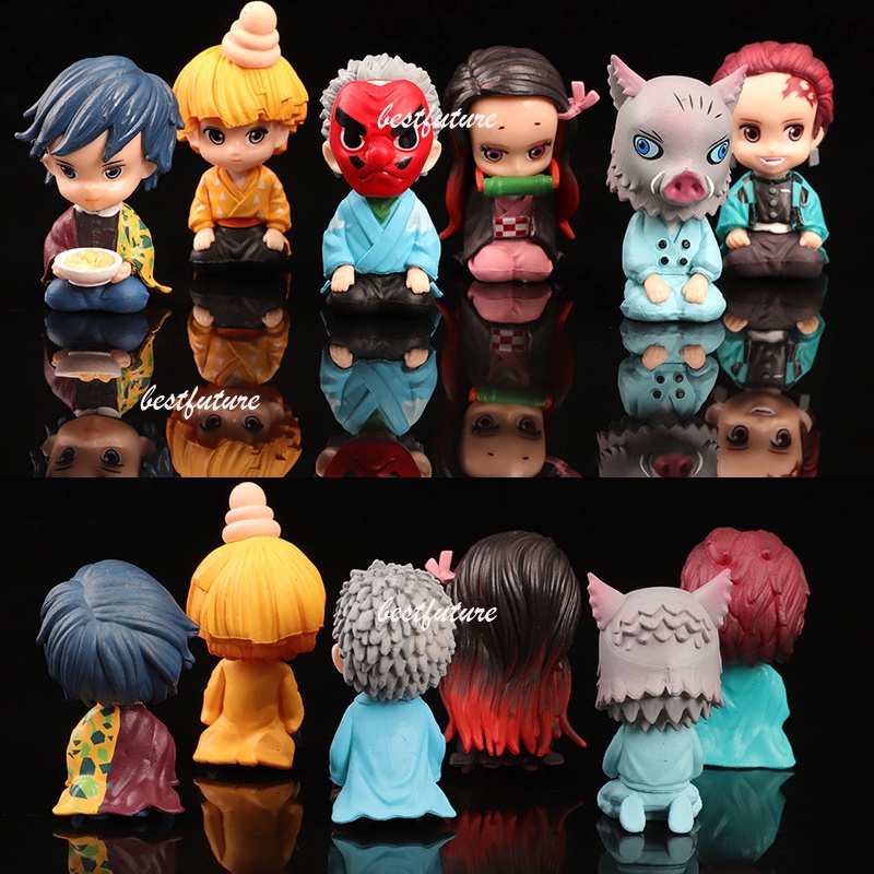 6 Piece Demon Slayer Figures Tanjiro Nezuko Zenitsu Inosuke Action ...
