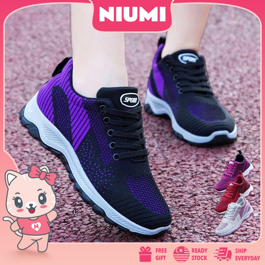 Ready Stock NIUMI NS238 Women's Casual Sneakers Outdoor Sports Shoes Travel Kasut Wanita ...