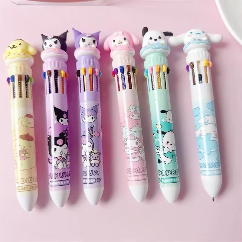 New Student Ten-in-One Press Multi-Color Pen Cartoon Ten-Color ...