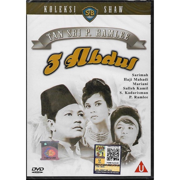 3 Abdul Malay Movie DVD Tan Sri P. Ramlee Sarimah Haji Mahadi Mariani ...