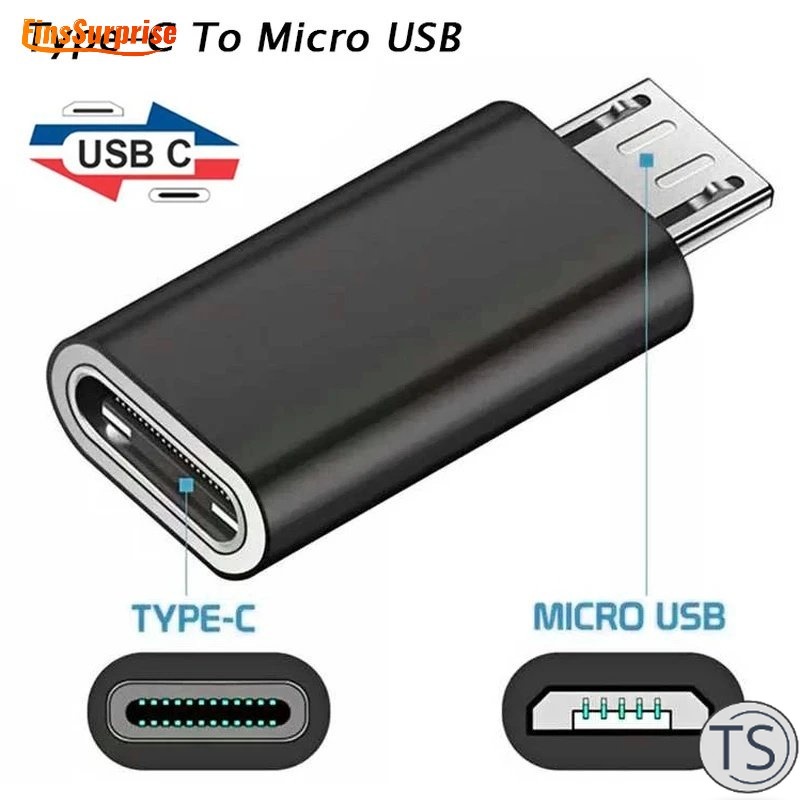 TS White Micro USB Female To Type C Male Adapter Converter Android ...