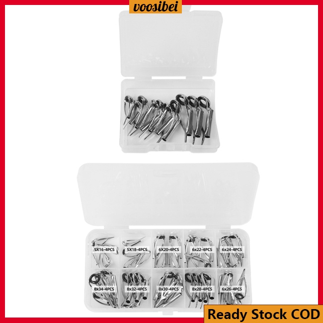 BJ 10 / 40PCS Fishing Rod Guide Tip For Spinning Casting Rod Guides Set ...