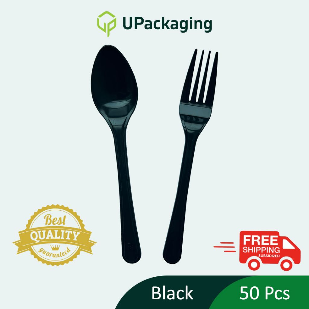 [50 Pcs] PREMIUM PLASTIC SPOON & FORK 7" Luxury Thick Sudu & Garpu ...