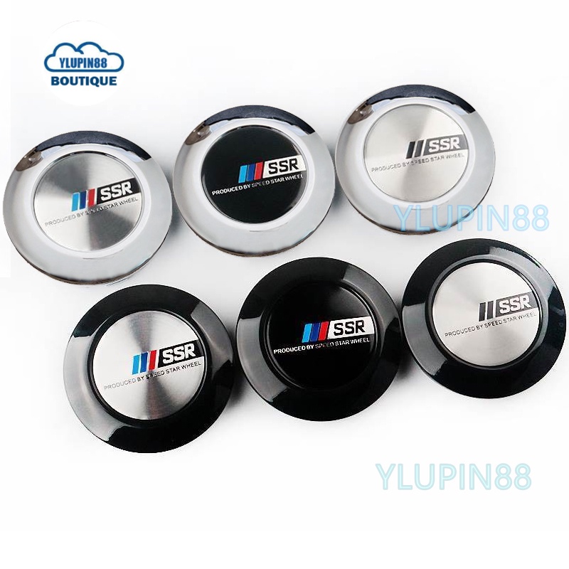 New 4pcs SSR 76mm OD &72mm ID Car Wheel Centre Cap Chrome Cap Modified ...