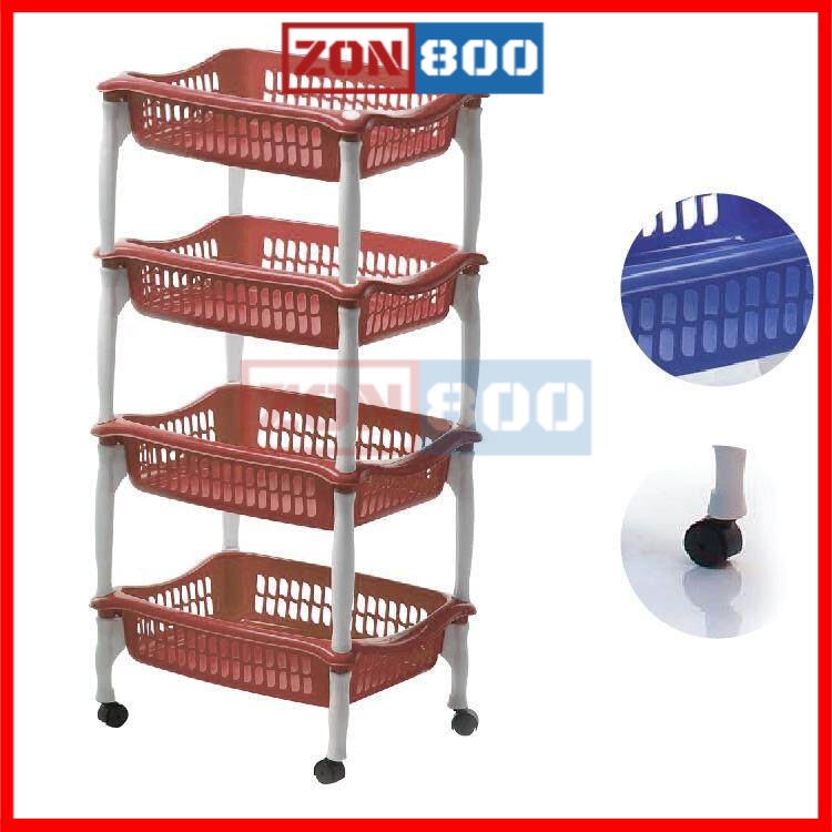 FELTON Multipurpose Tray Wheels FMT 127 Stackable Kitchen Racks 4 Tier ...