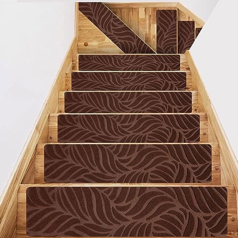 Stair Tread Carpet Mats Self Adhesive Non-Slip Water Absorption Stair ...