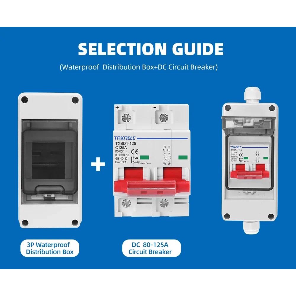 IP65 Waterproof Electric Distribution Box AC DC Solar Circuit Breaker ...