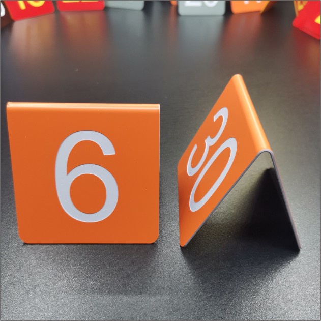 Table Numbers Stand Acrylic Table Number Plate Tinted V Shape 号码数字桌牌 ...
