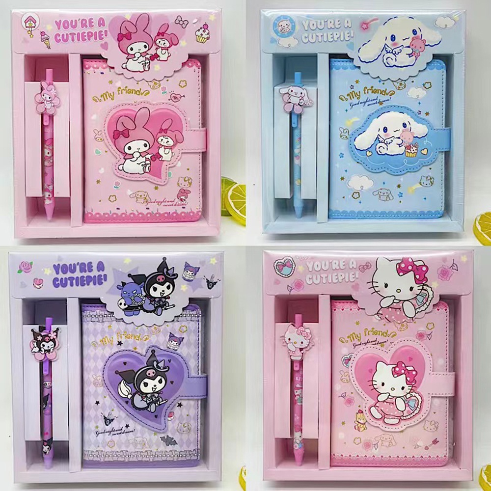 Sanrio Notebooks with Pen for Kids/Students Kuromi/Melody/Cinnamoroll ...