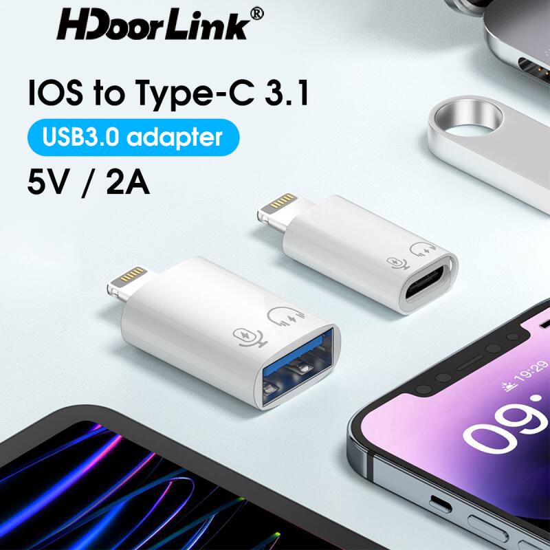 HdoorLink OTG Adapter IOS To USB/Type C Adapter Fast Charging Earphone ...