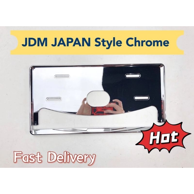 JDM Japan Style Chrome Car Nombor Plate Holder Frame Universal License ...