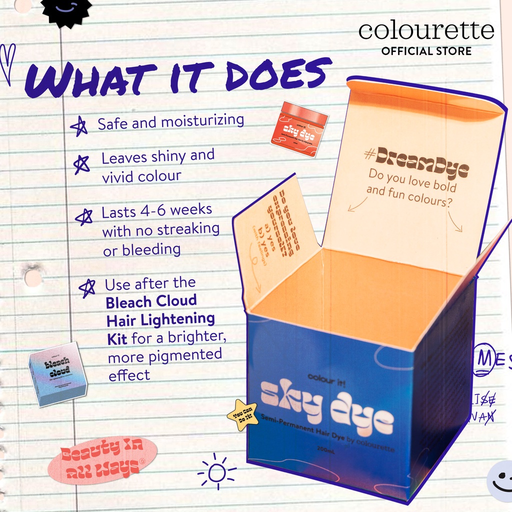 Colourette Sky Dye in Ultra Violet [Violet, Semi-Permanent Hair Dye ...