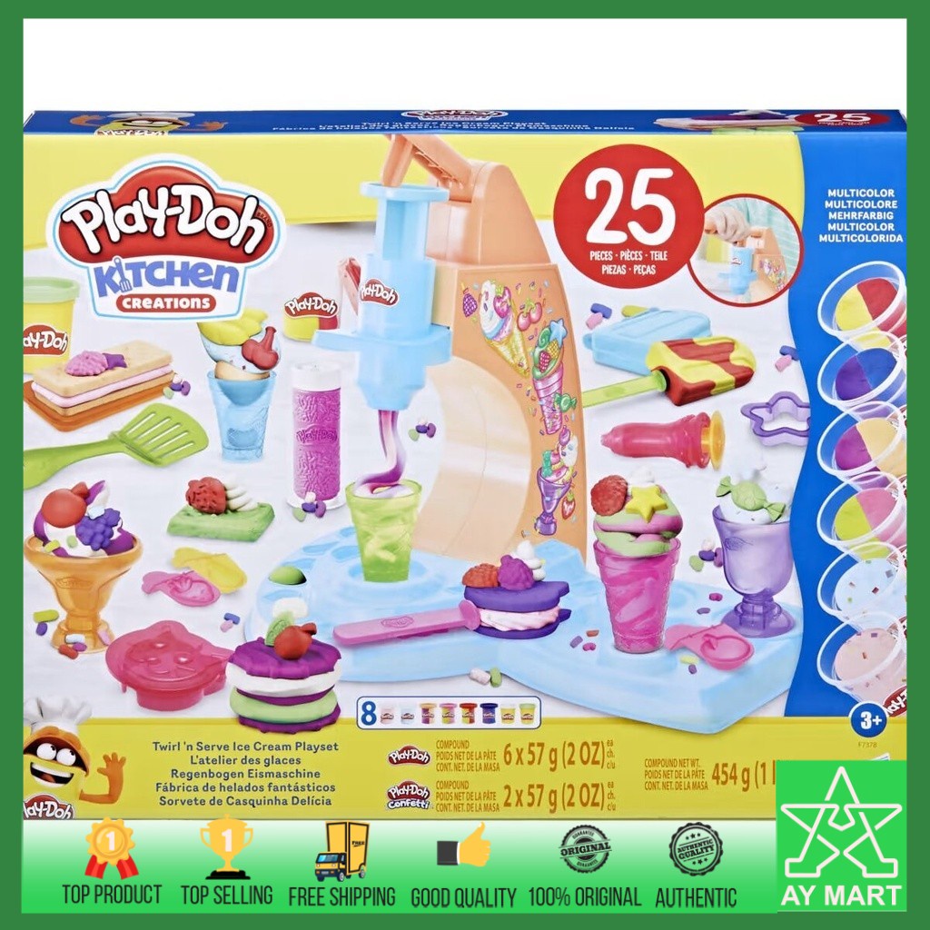 Original Play-Doh Kitchen Creations Serve And Twirl Ice Cream With ...