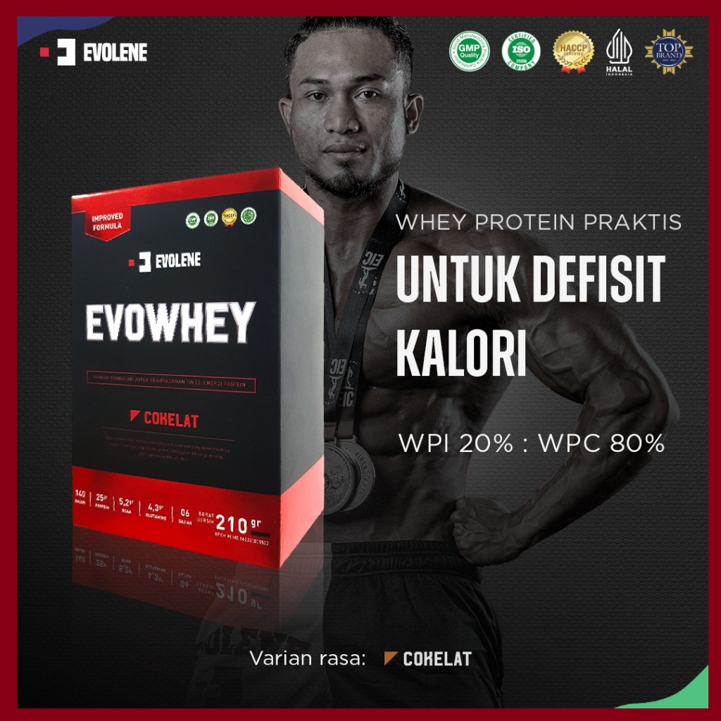 Evowhey Evolene Whey Protein Chocolate 6 Sachets - Fitness Supplement ...