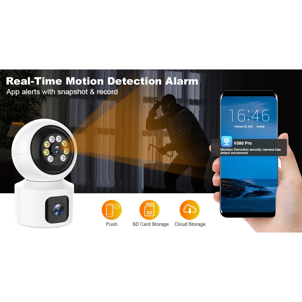 4G SIM card Dual Lens Mini IP Camera 2K 4MP WIFI Wireless Security ...