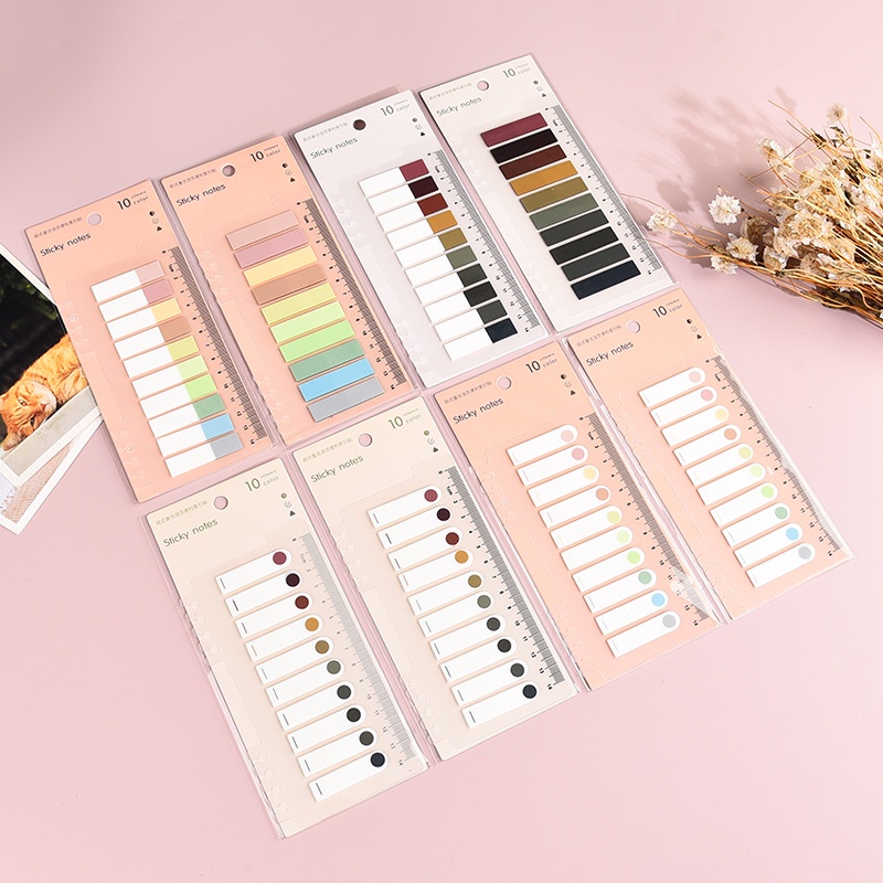PET Loose-leaf Index Stickers Morandi Color Post It Sticky Note Color ...