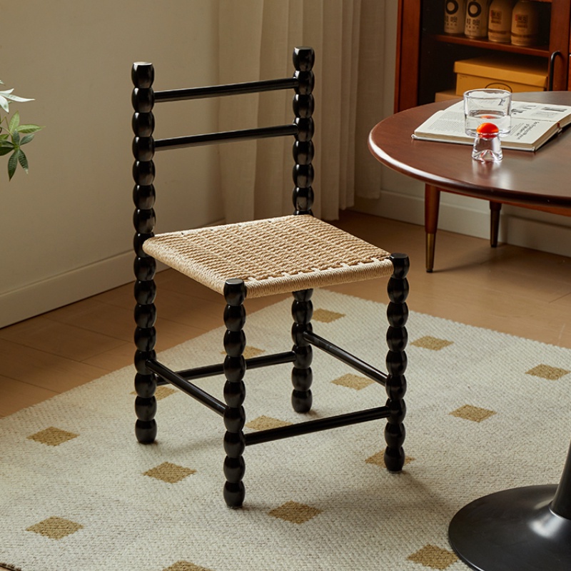 『Free Shipping』Nordic solid wood handmade rattan dining chair modern ...