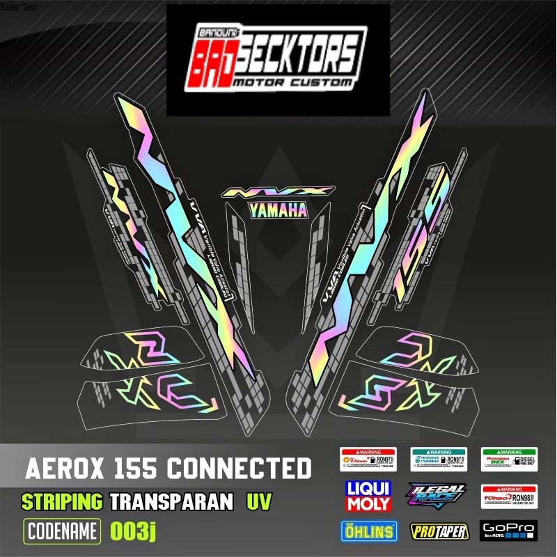 Decal Sticker Striping Transparent Uv Variations Aerox New NVX 155 ...