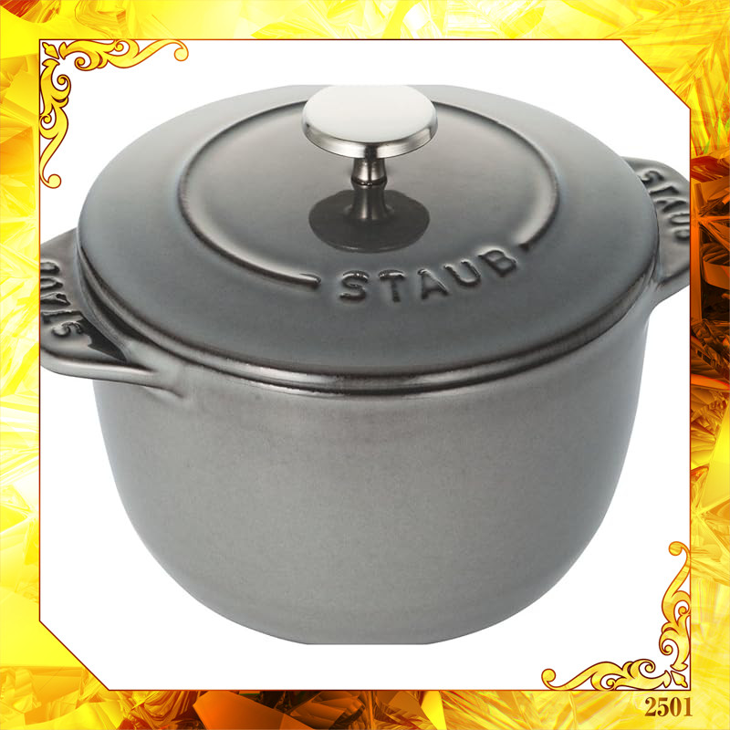 Staub "La Cocotte de GOHAN" Gray S 12cm Rice Pot, 1-cup Cast Iron ...