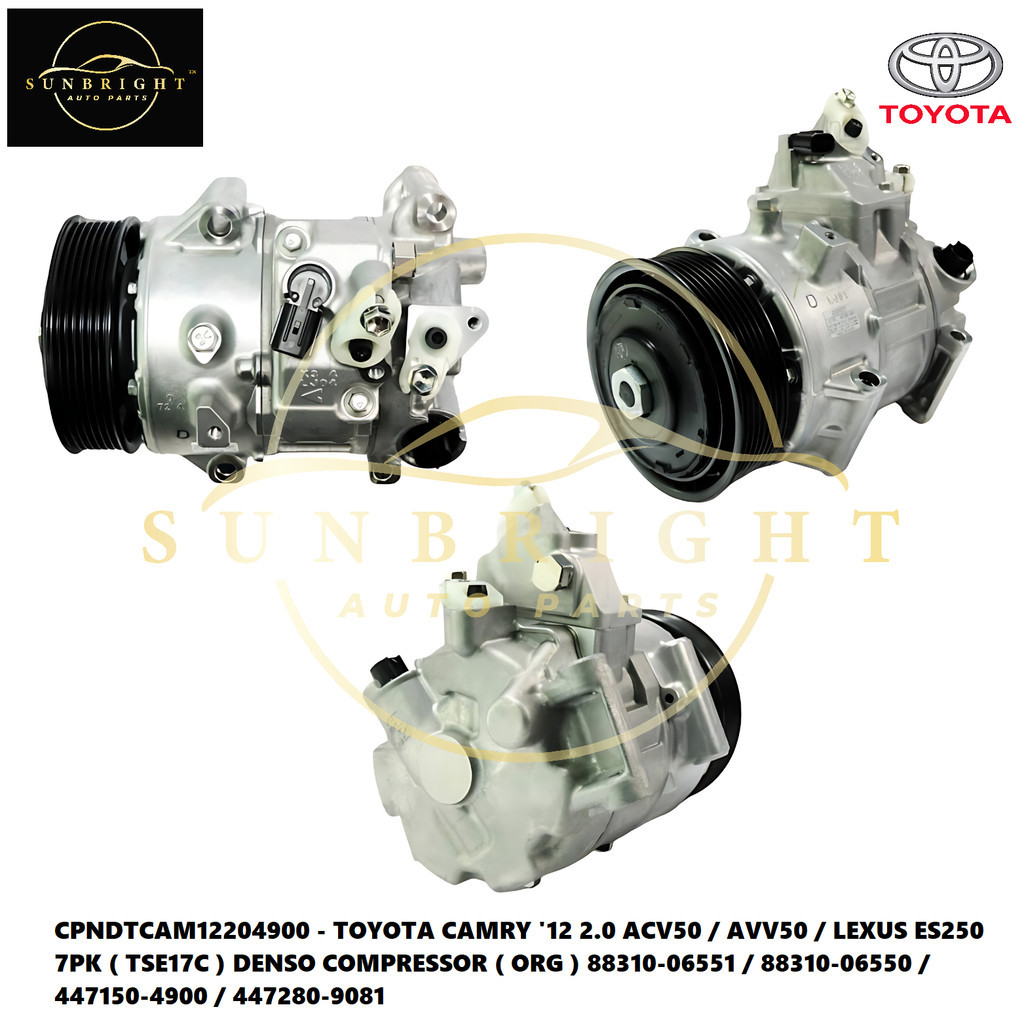 TOYOTA CAMRY '12 2.0 ACV50 / AVV50 / LEXUS ES250 7PK ( TSE17C ) DENSO COMPRESSOR ( ORG ...