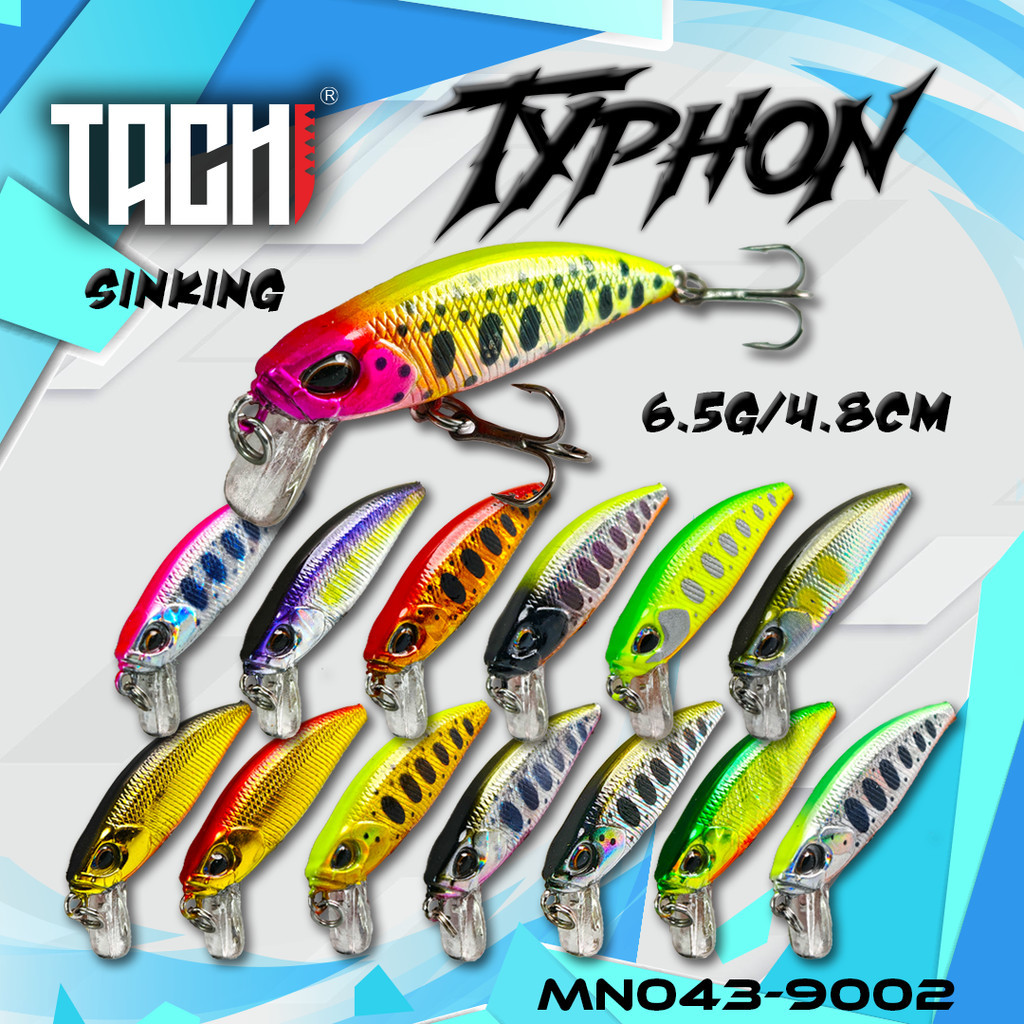 TACHI Typhon Sinking Minnow 4.8cm/6.5g Gewang Killer Fishing Lure Hard ...